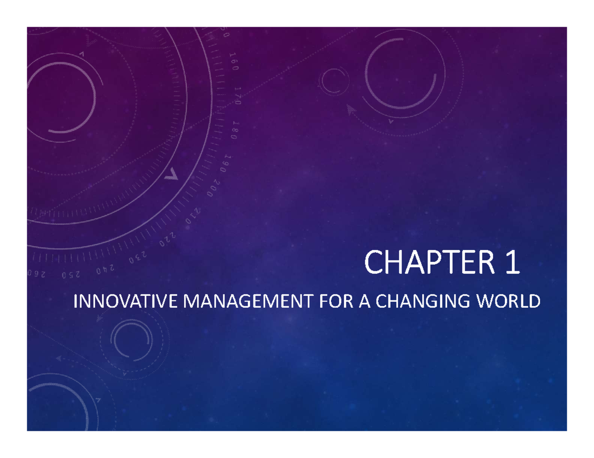Innovative Management Insights - Chapter 1 Overview - Studocu