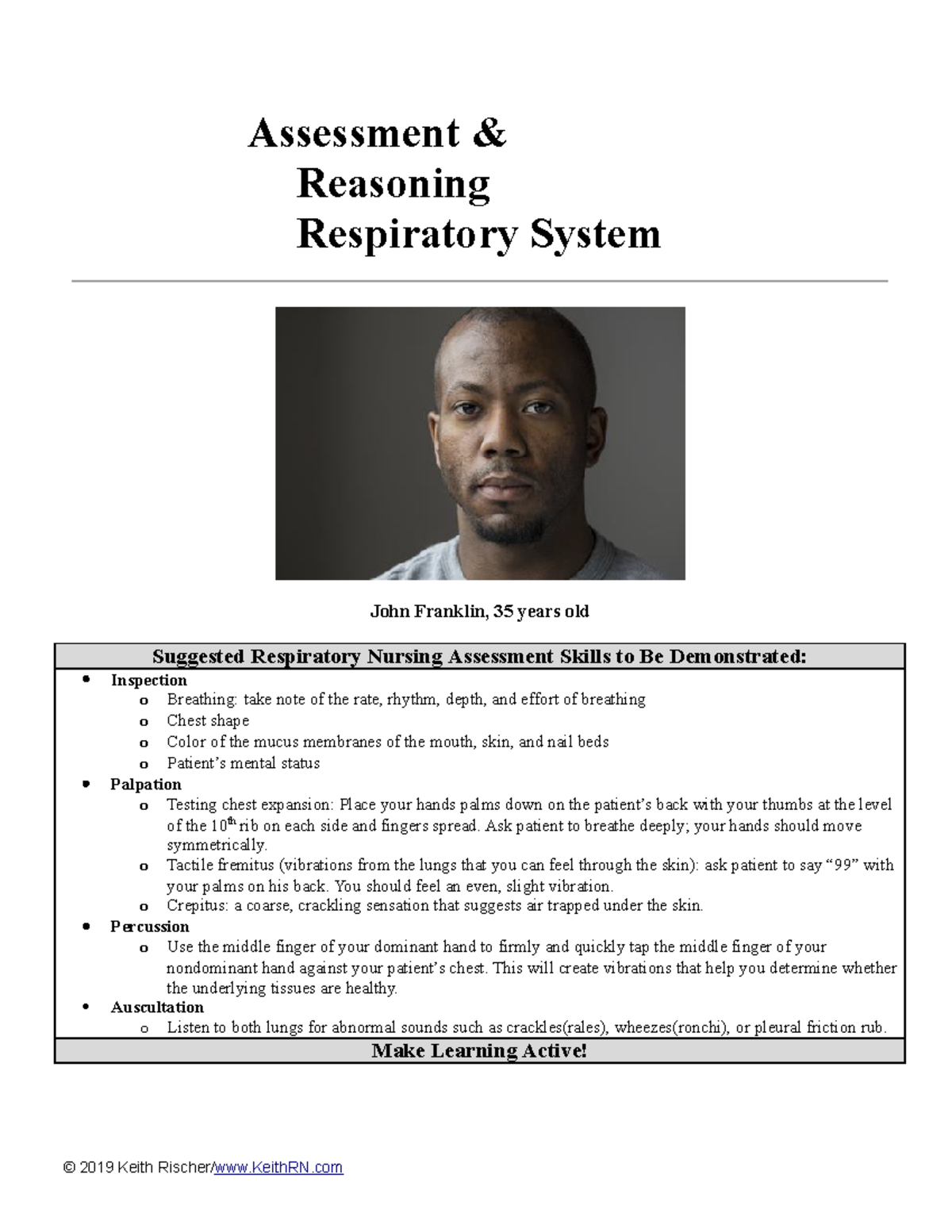 Student- Respiratory Assessment and Reasoning revised - © 2019 Keith ...