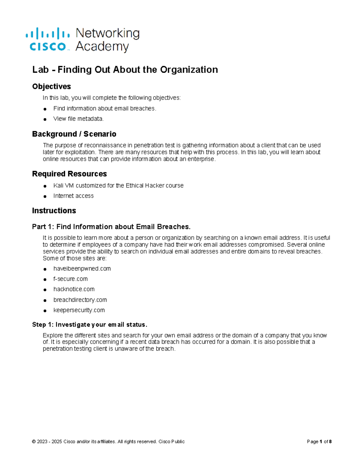 3.1.18 Lab - Exploring Organizational Objectives and Email Breaches ...