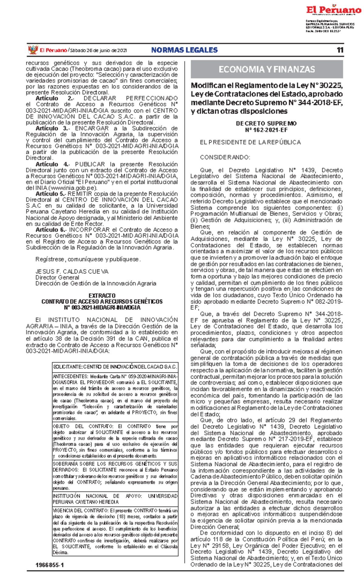 DS162 2021EF - Modificaciones al Reglamento de Contrataciones del ...