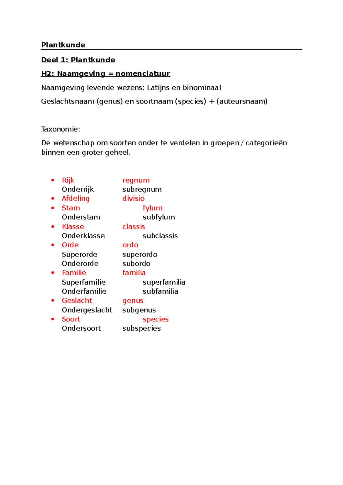Plantkunde - ... - Plantkunde Deel 1: Plantkunde H2: Naamgeving ...