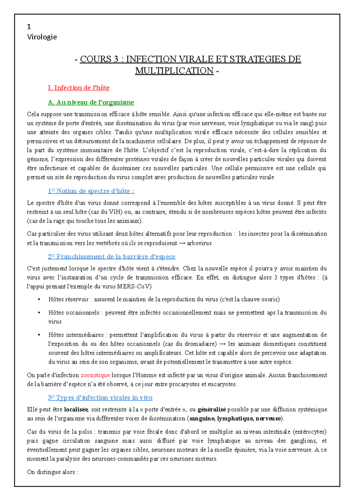 Cycle de vie des virus - 1 Virologie - COURS 3 : INFECTION VIRALE ET STRATEGIES DE ...