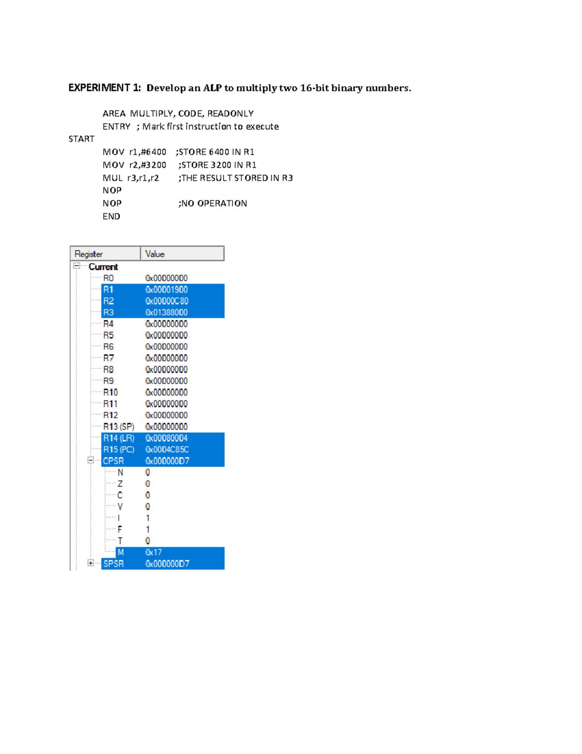 ARM Assembly Language Programs Manual - Micor Course Code: 1 - Studocu