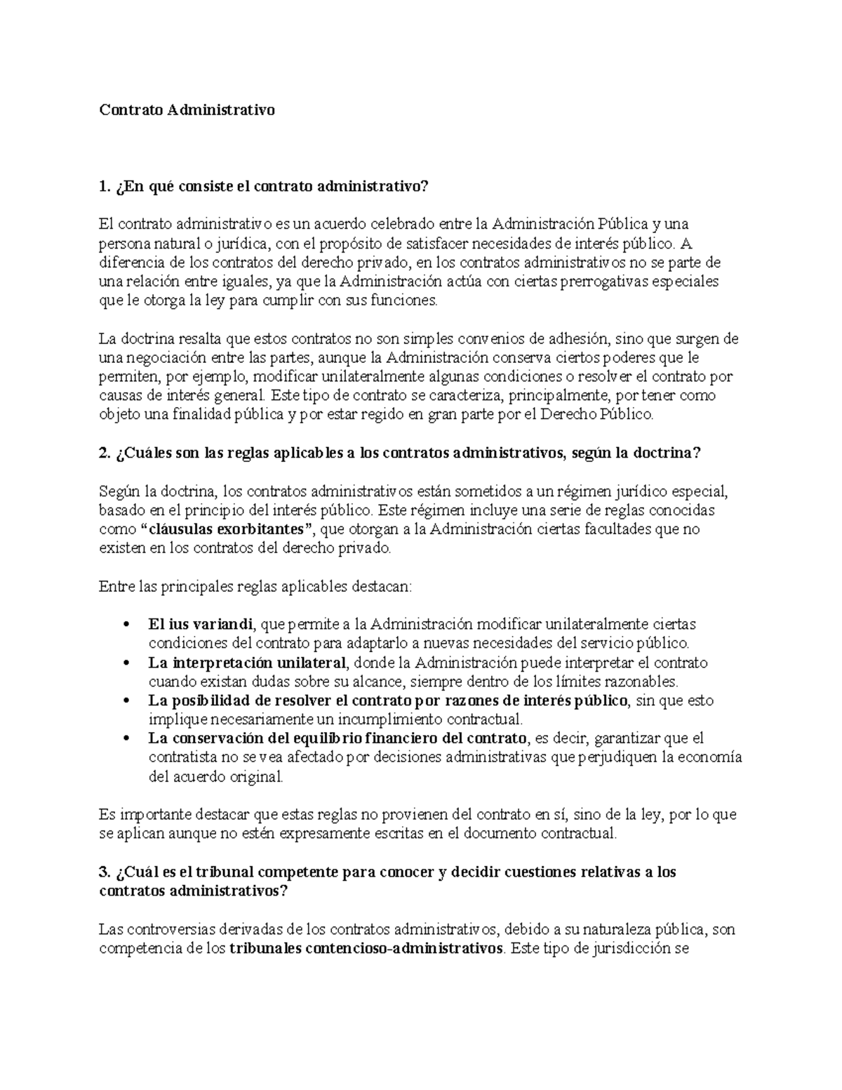 Contrato Administrativo: Conceptos y Reglas Esenciales - Studocu