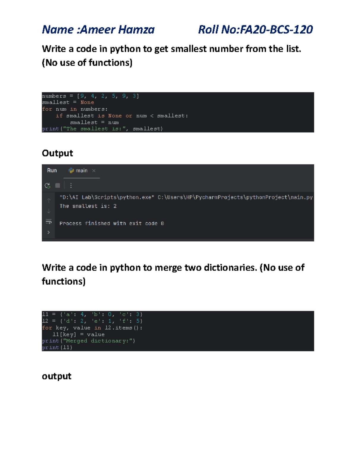 AI Lab Assignment - Lecture notes - Write a code in python to get ...