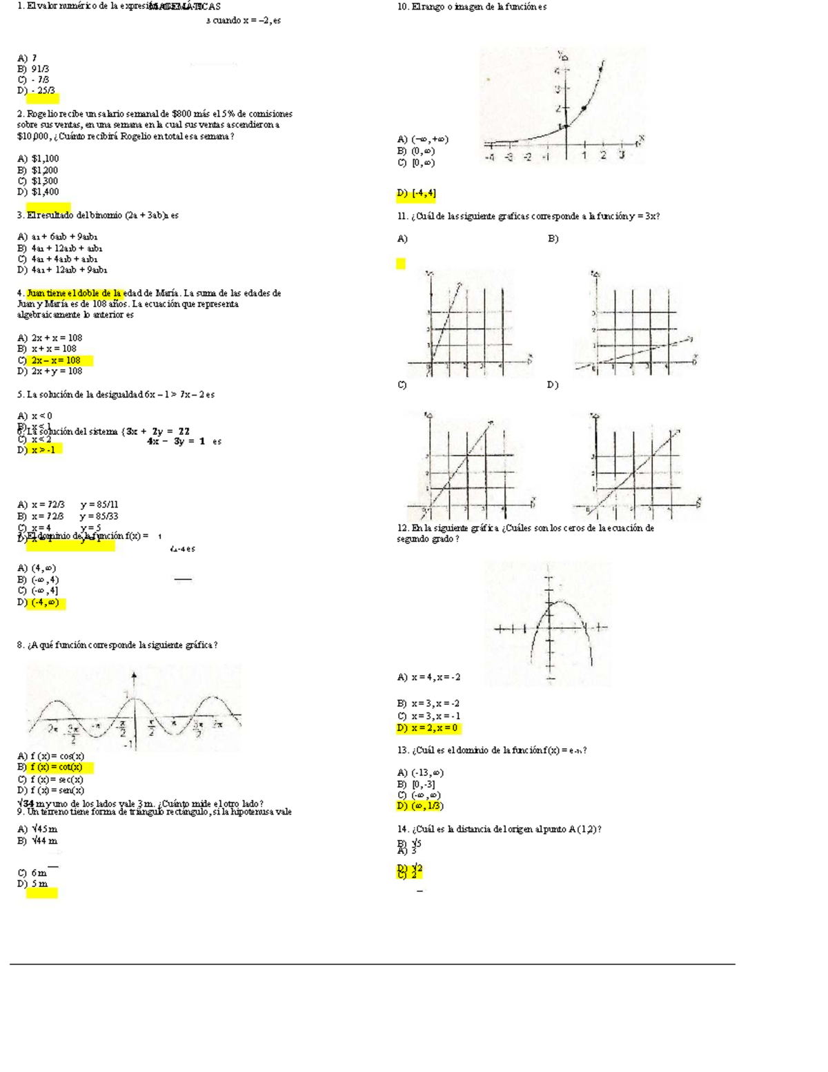 Exámenes de Matemáticas 3: Problemas y Soluciones - Studocu