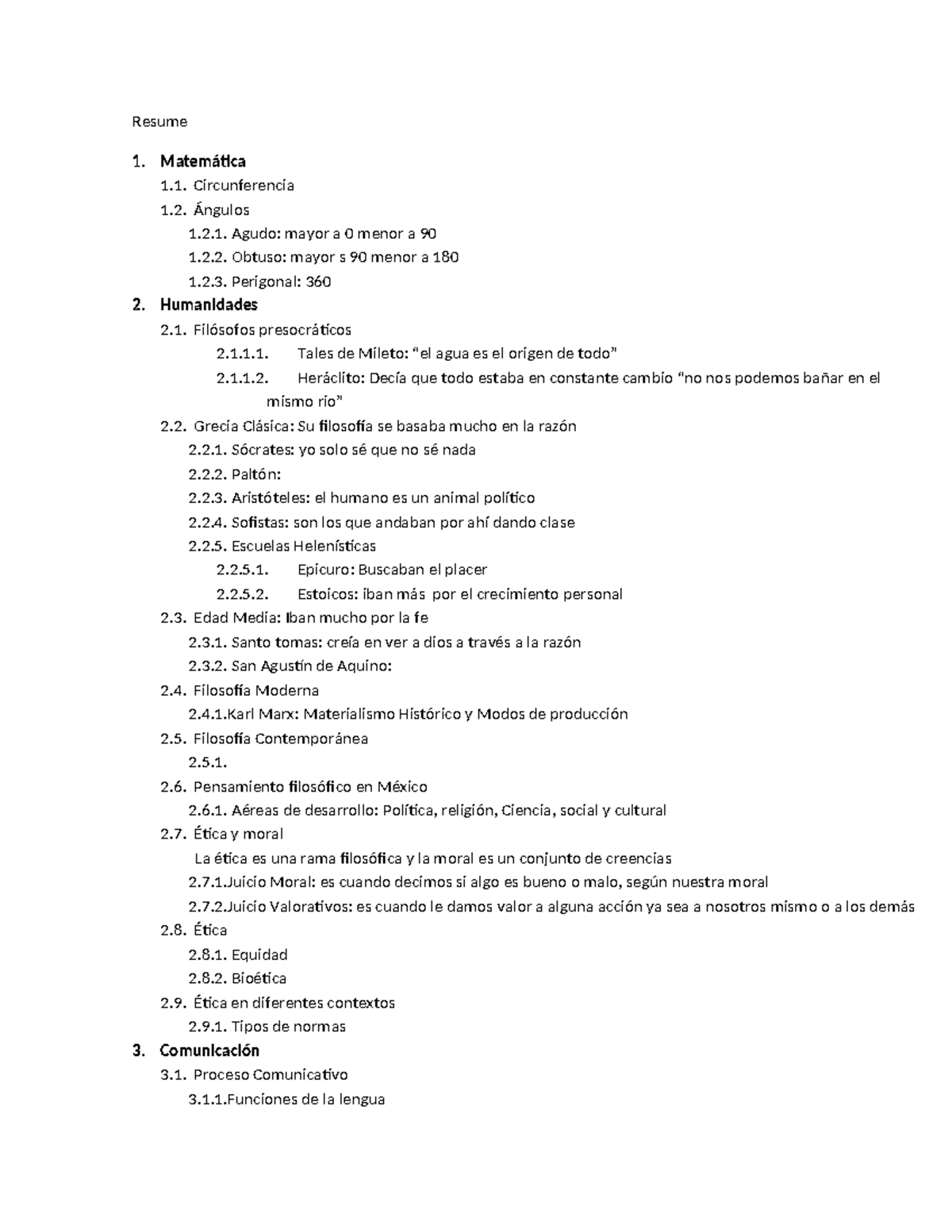 Resumen de Términos Clave en Matemáticas y Humanidades - Studocu