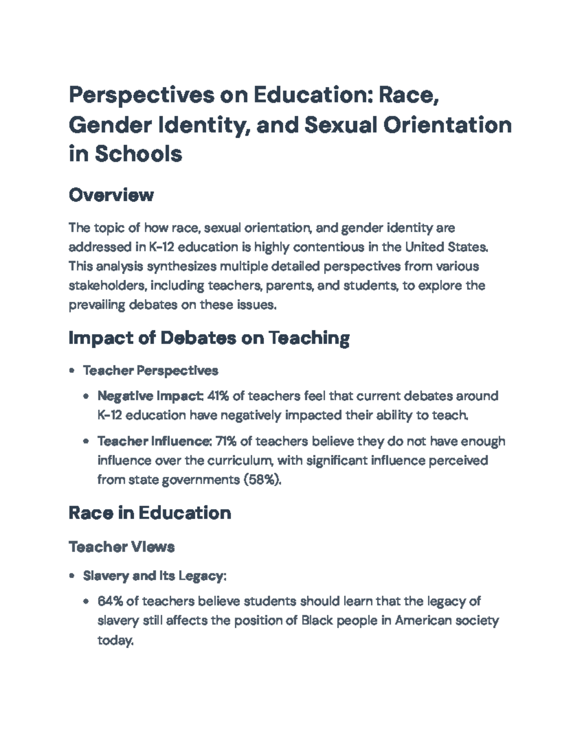 Perspectives on Race, Gender Identity, and Sexual Orientation in K-12 ...