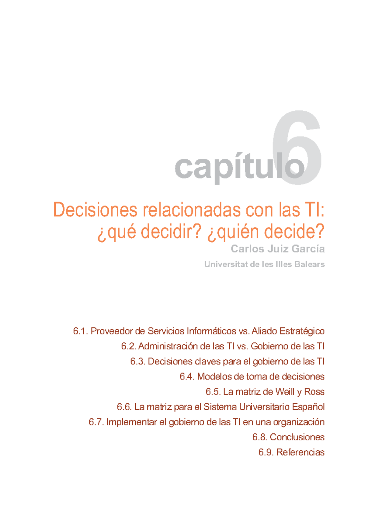 Matriz de Weill y Ross y Claves del Gobierno de las TI en Universidades ...