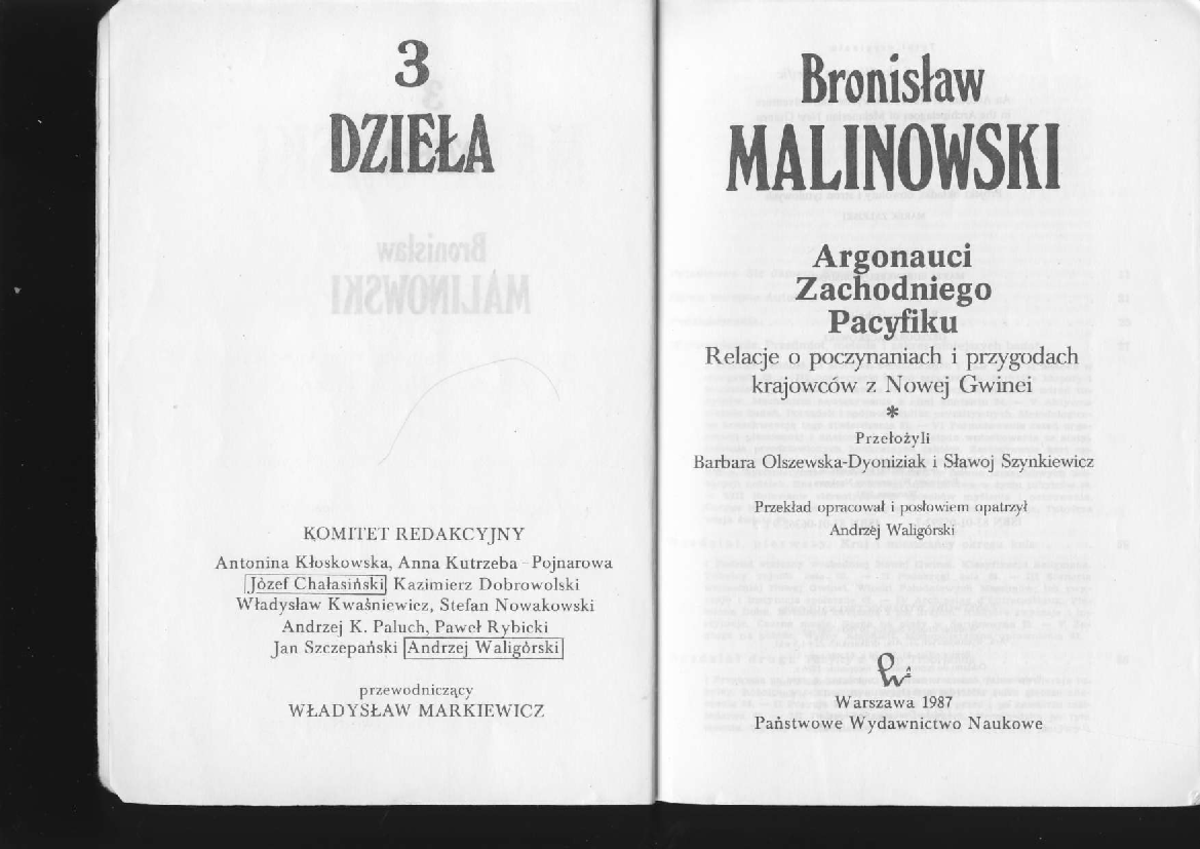 3a. Malinowski Istota Kula - ㌀ 䐀娀簀䔀Ł䄀 䬀伀䴀䤀吀䔀吀 刀䔀䐀䄀䬀䌀夀䨀一夀 䄀渀琀漀渀椀渀愀䬀ł漀猀欀漀 ...