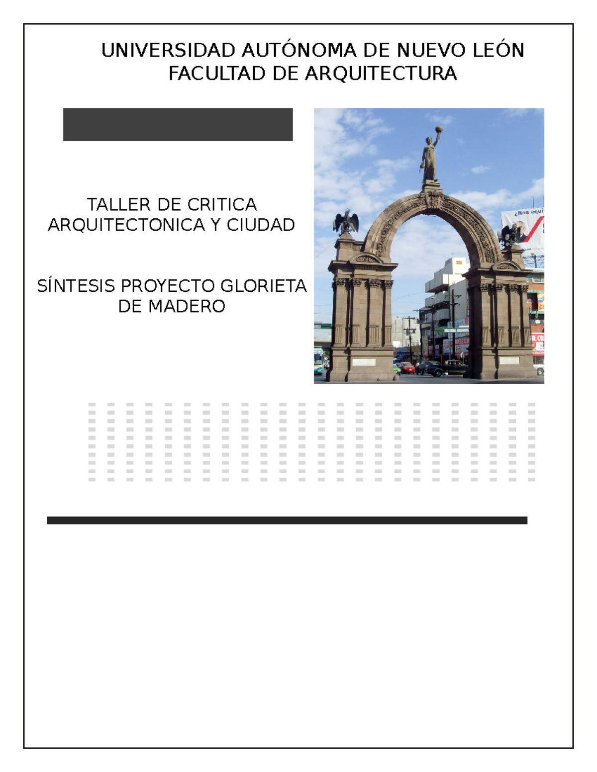 PIA-Taller de Crítica Arquitectónica y Proyecto Glorieta Madero - Studocu