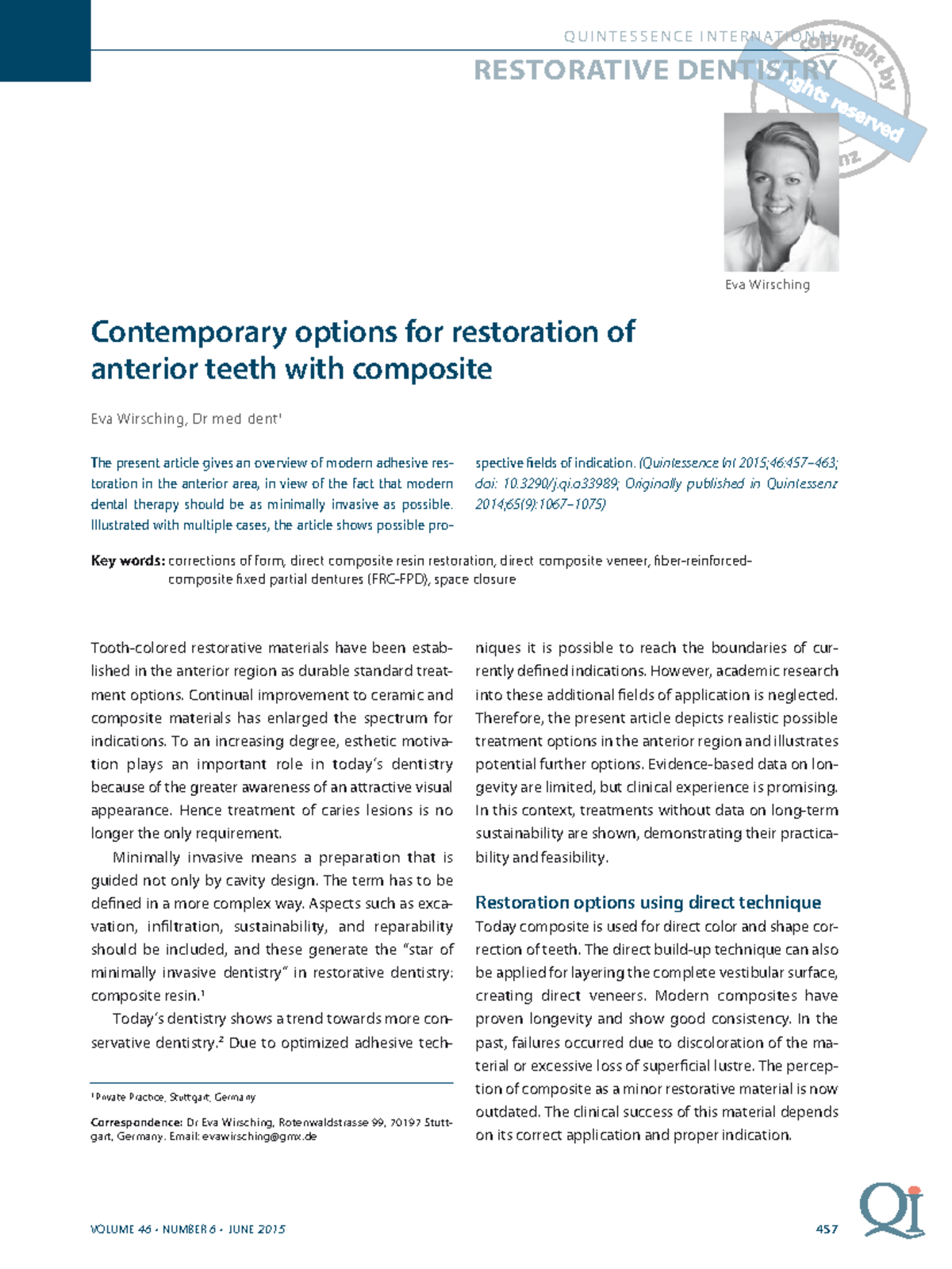 Contemporary Options for Anterior Tooth Restoration with Composite ...
