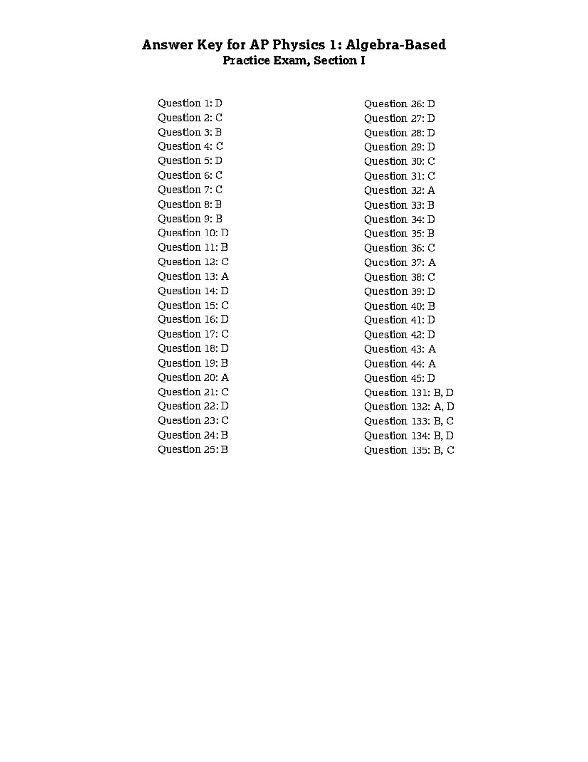 AP1 Mock Exam 1 Answer Key 2023: Multiple-Choice Format - Studocu