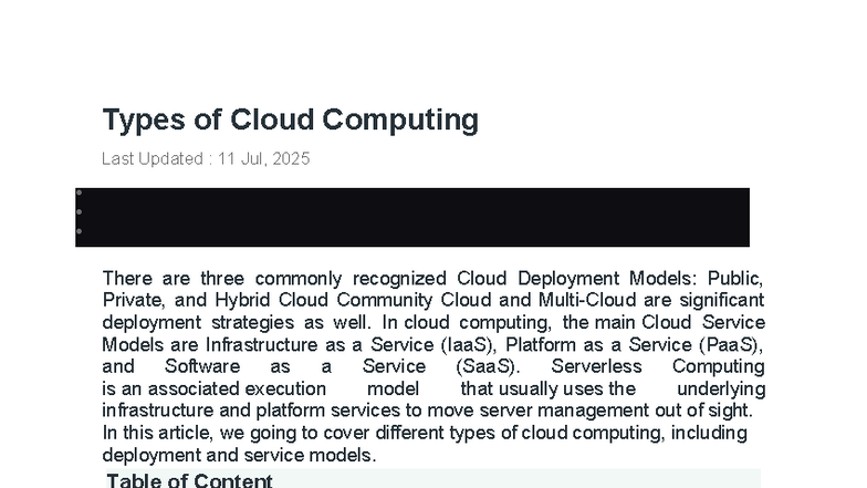 Types of Cloud Computing: Deployment & Service Models Explained - Studocu