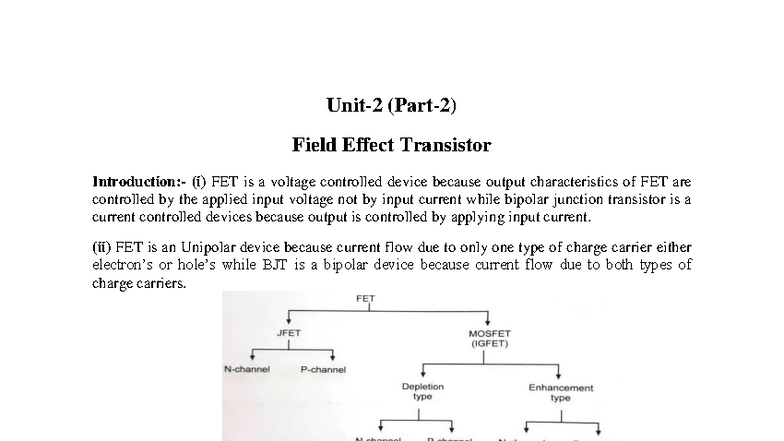 FET Notes: Understanding Field Effect Transistors and Their ...