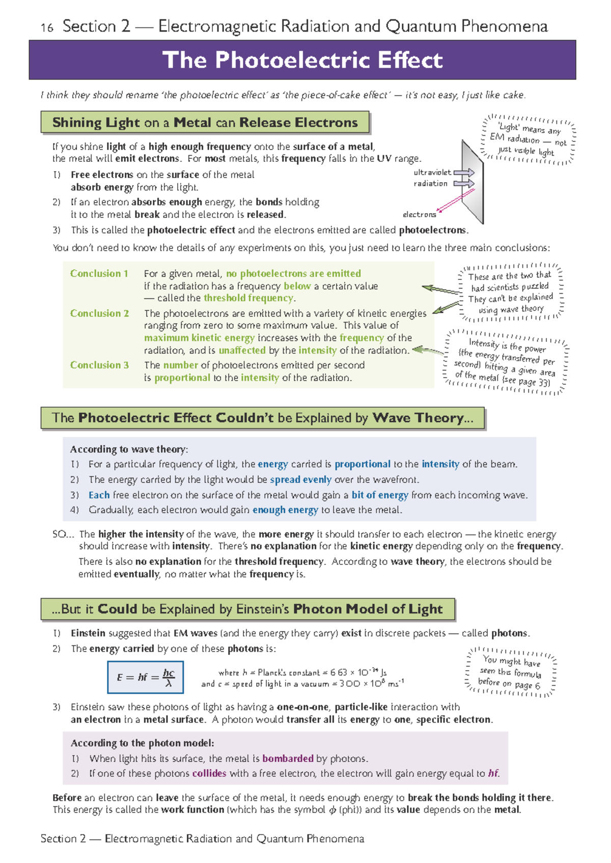 Quantum Physics Notes: The Photoelectric Effect - Lesson 16 (FOR 2018 ...