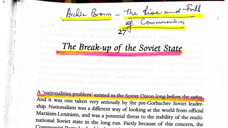 The Break-up of the USSR: A Historical Overview of Disintegration - Studocu