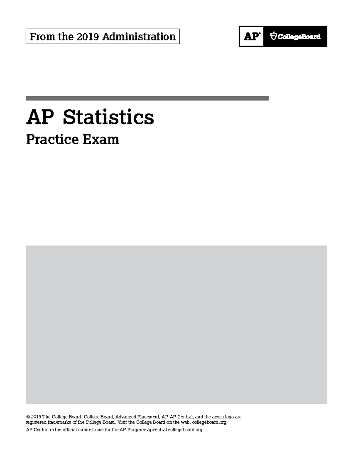 713456975 AP Stat 2019 Practice Exam - Comprehensive Review Guide - Studocu