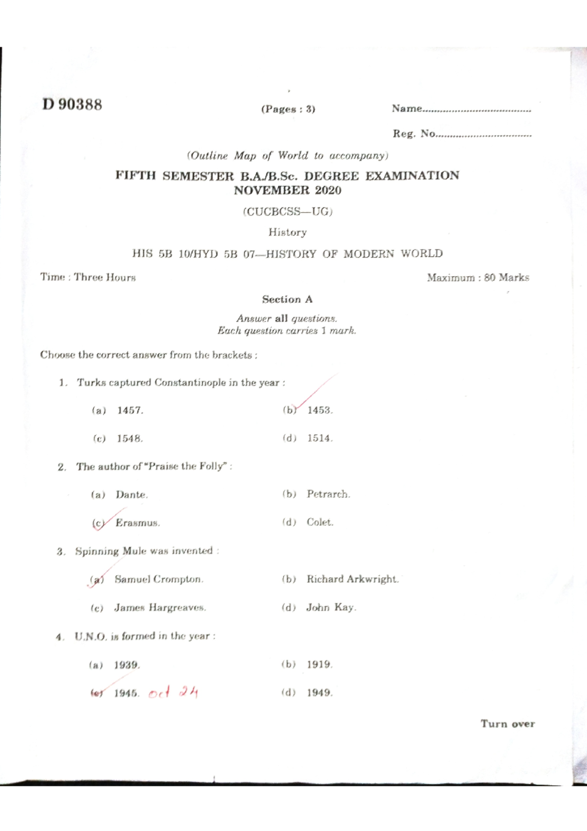 BA History 5th Sem Exam Questions and Answers Guide - Studocu