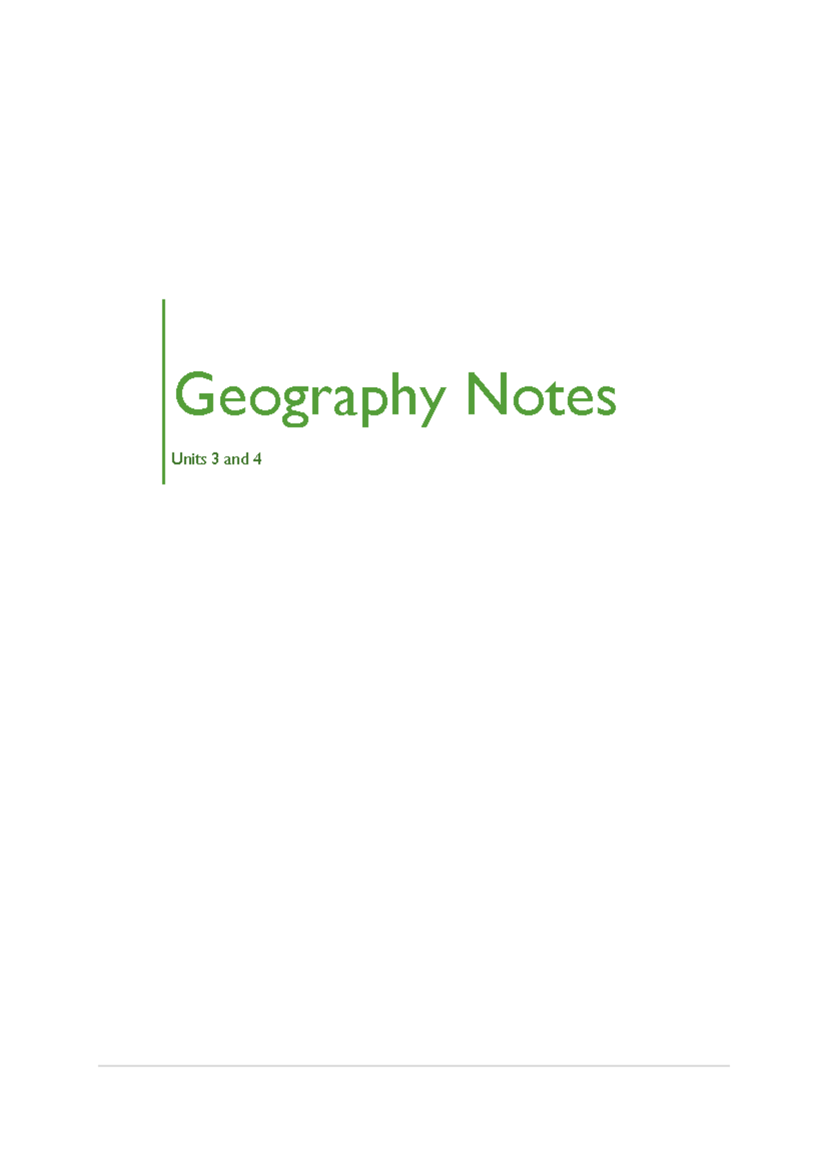 Geo Notes Geography Units 3 4 Overview And Key Concepts Studocu