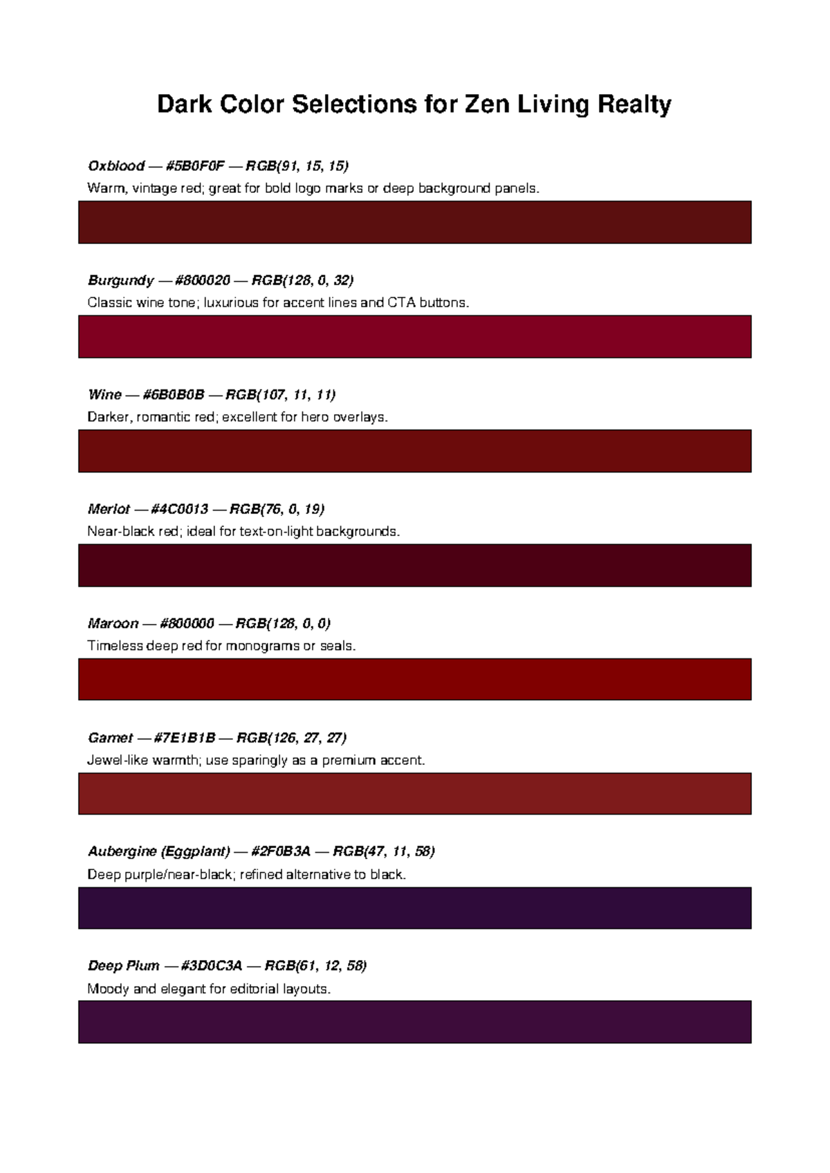 Dark Color Palettes for Zen Living Realty: A Comprehensive Guide - Studocu