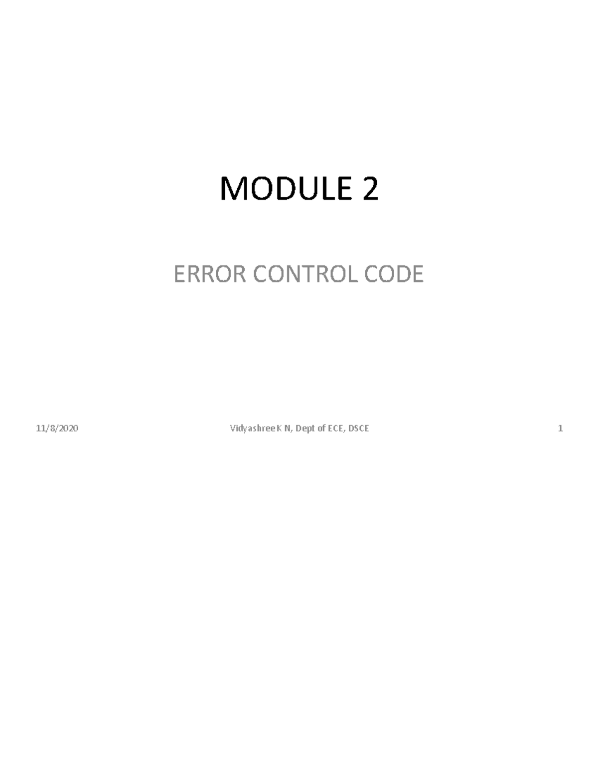 Linear Block Codes: Comprehensive Study Guide for DC101 Module 2 - Studocu