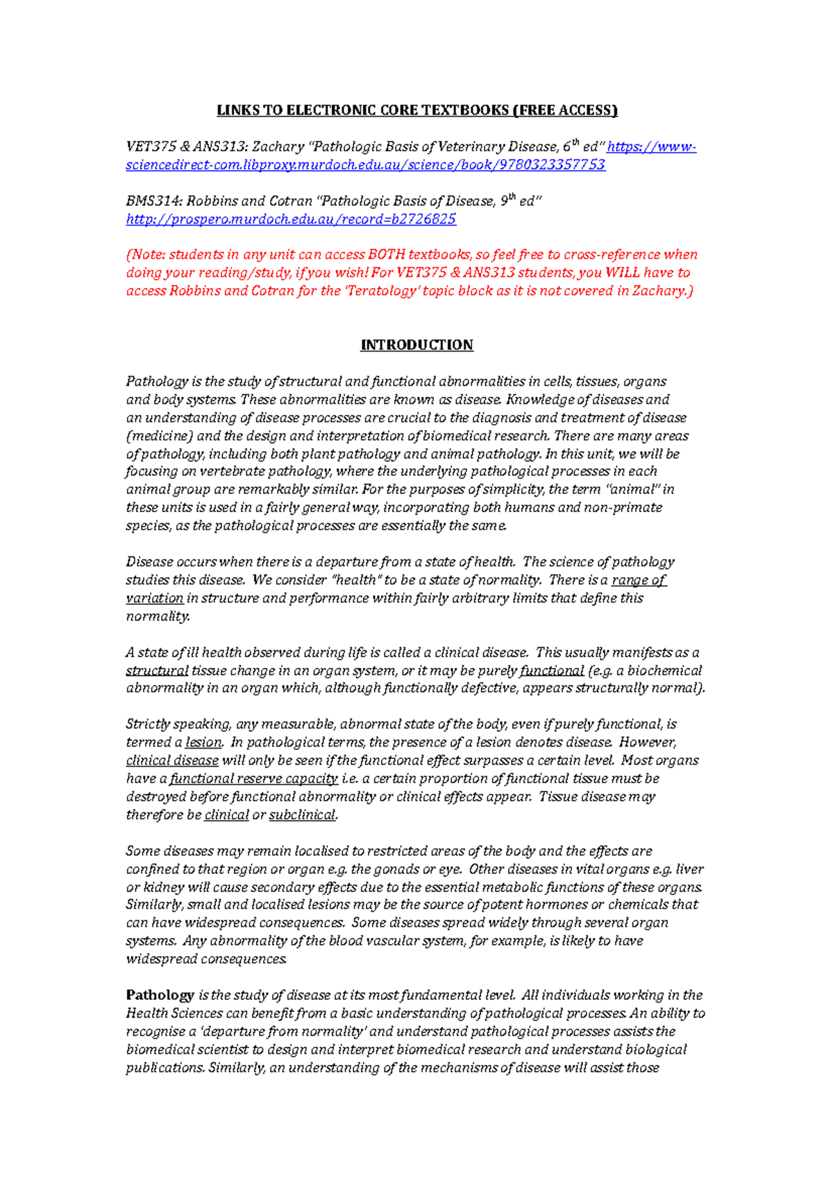 General Pathology Learning Objectives Final 2020 - LINKS TO ELECTRONIC ...