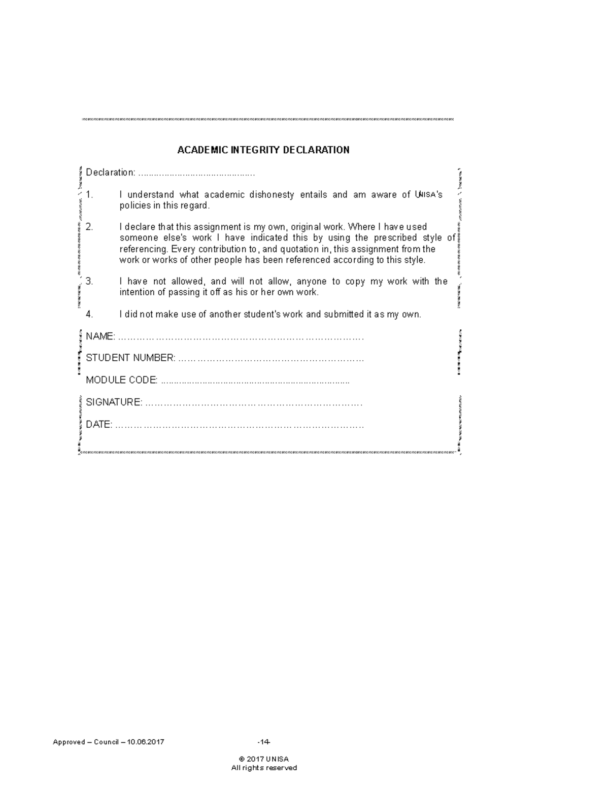 SCR1501 Assessment 3: Academic Integrity Declaration and Jesus ...