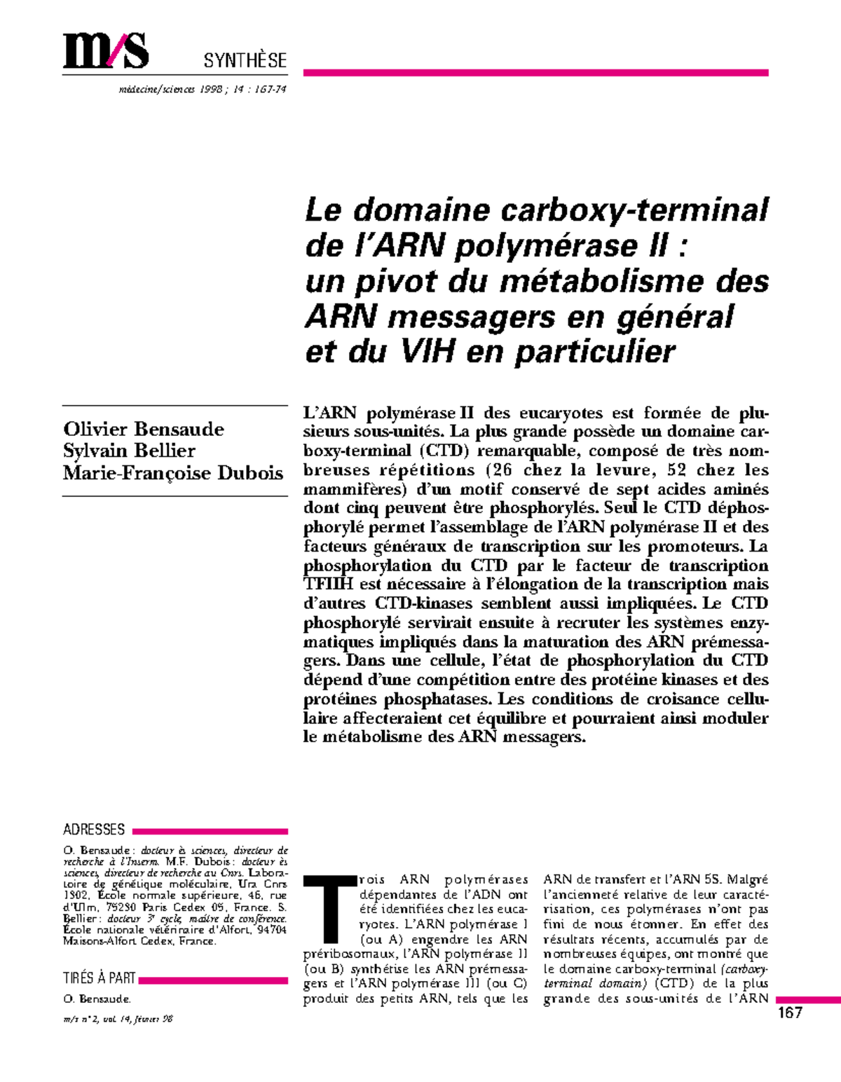 ARN polymerase II - Cour l’immunologie niveau 4 - T rois ARN ...