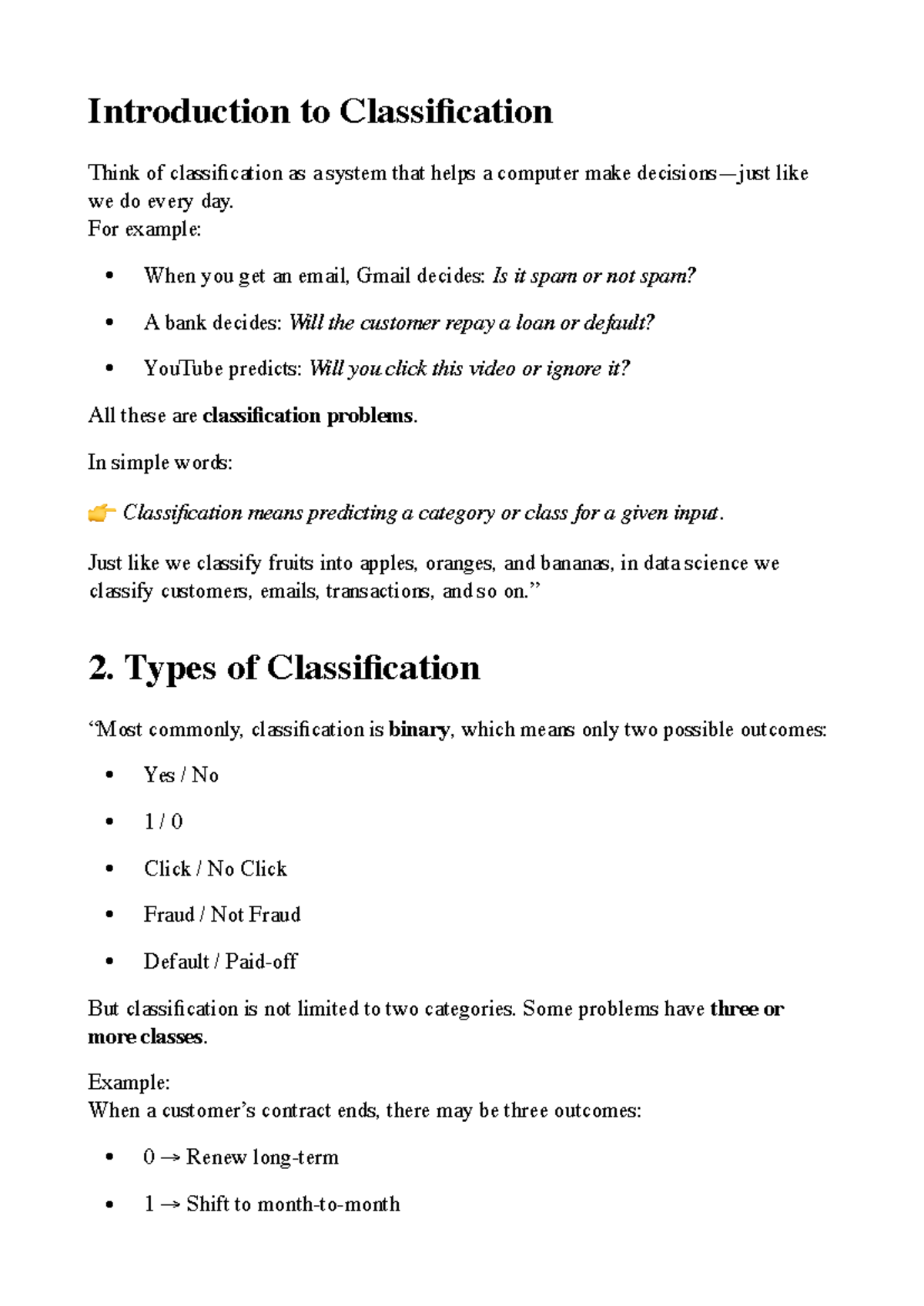 Module 5 Class Notes: Introduction to Classification Techniques - Studocu