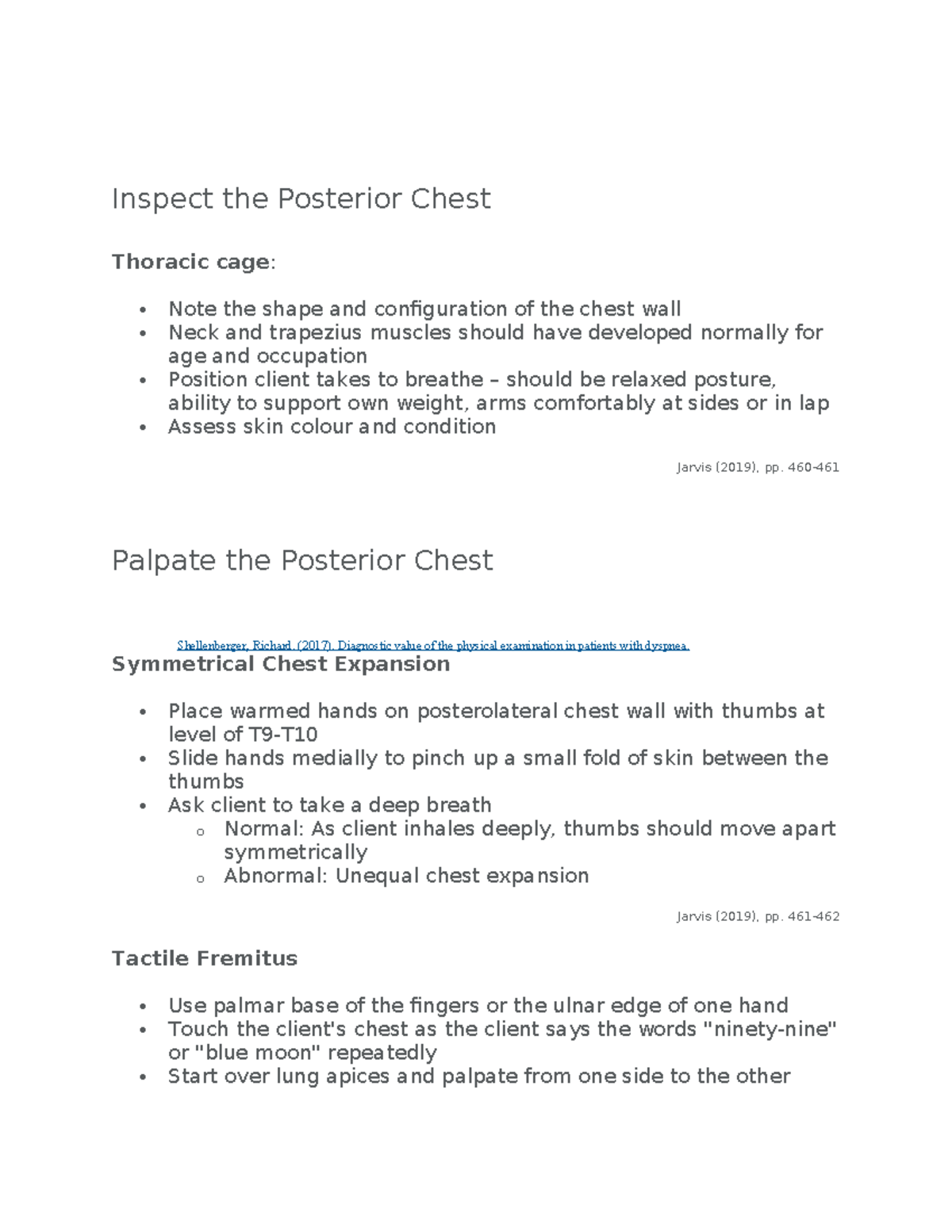 Respiration Assessment Techniques: Posterior Chest Examination (Stud4 ...