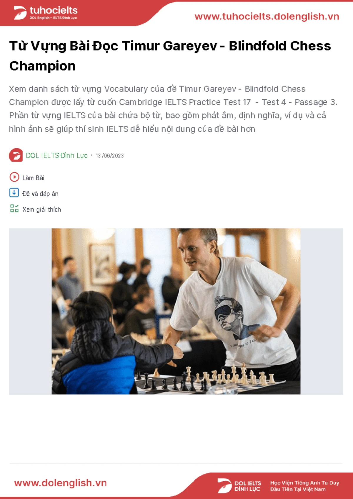 Timur Gareyev - blindfold chess champion - - Studocu