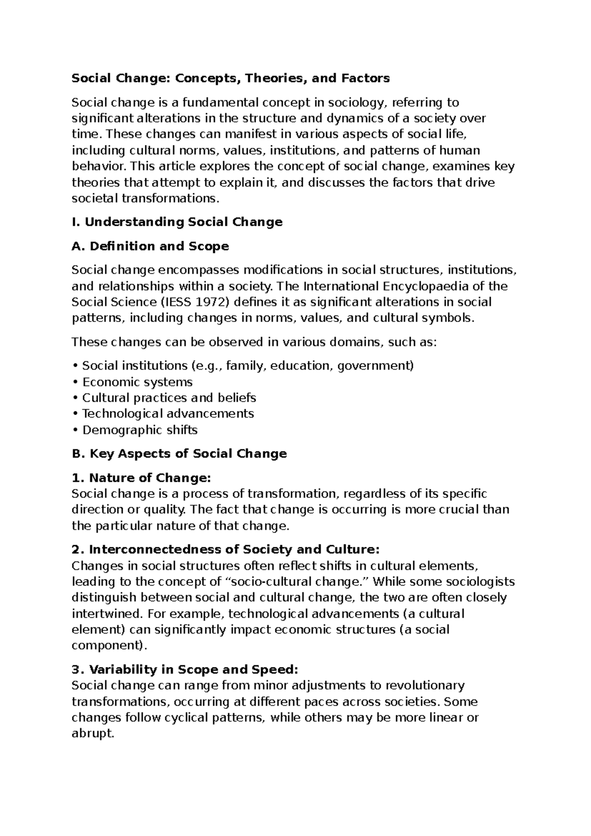 Sociology 101: Social Change - Concepts, Theories & Influencing Factors ...