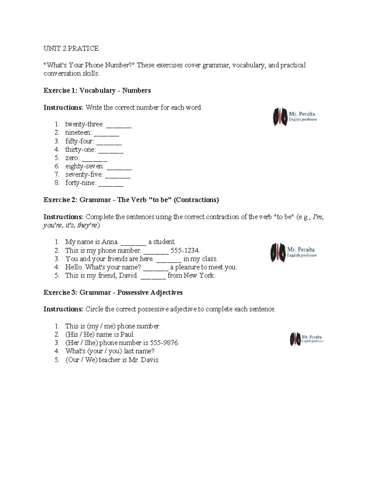 UNIT 2 Practice - Grammar, Vocabulary & Conversation Skills - Studocu