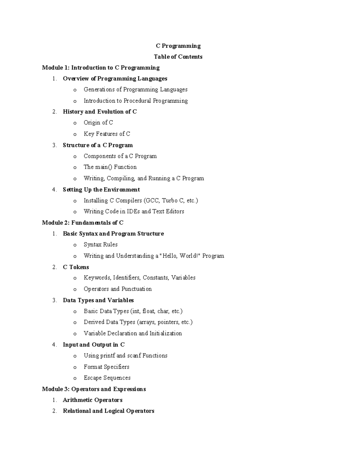 C Programming 101: Comprehensive Study Material and Resources - Studocu