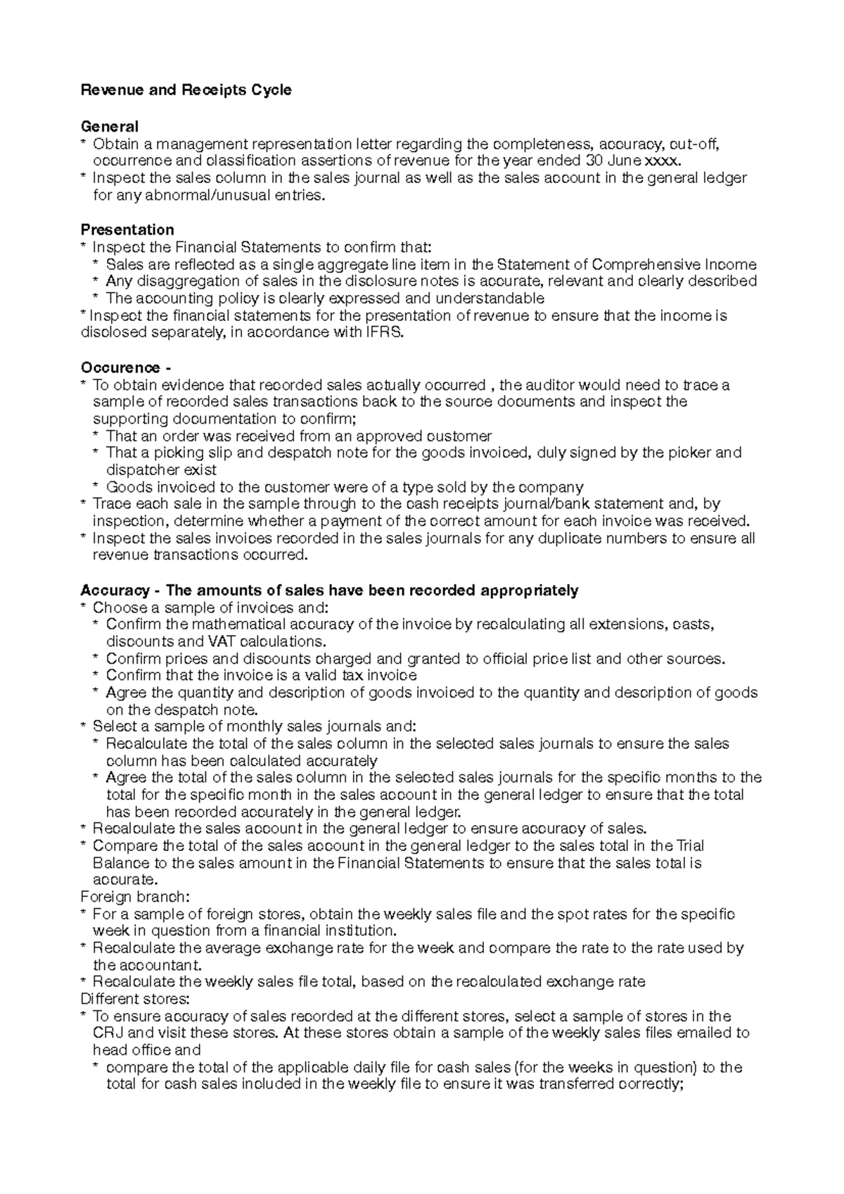 (4) Term 2 - Substantive Procedures - SUBSTANTIVE PROCEDURES REFERENCES ...