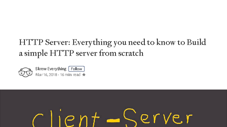 HTTP Server: Build a Simple HTTP Server from Scratch (CS101) - Studocu