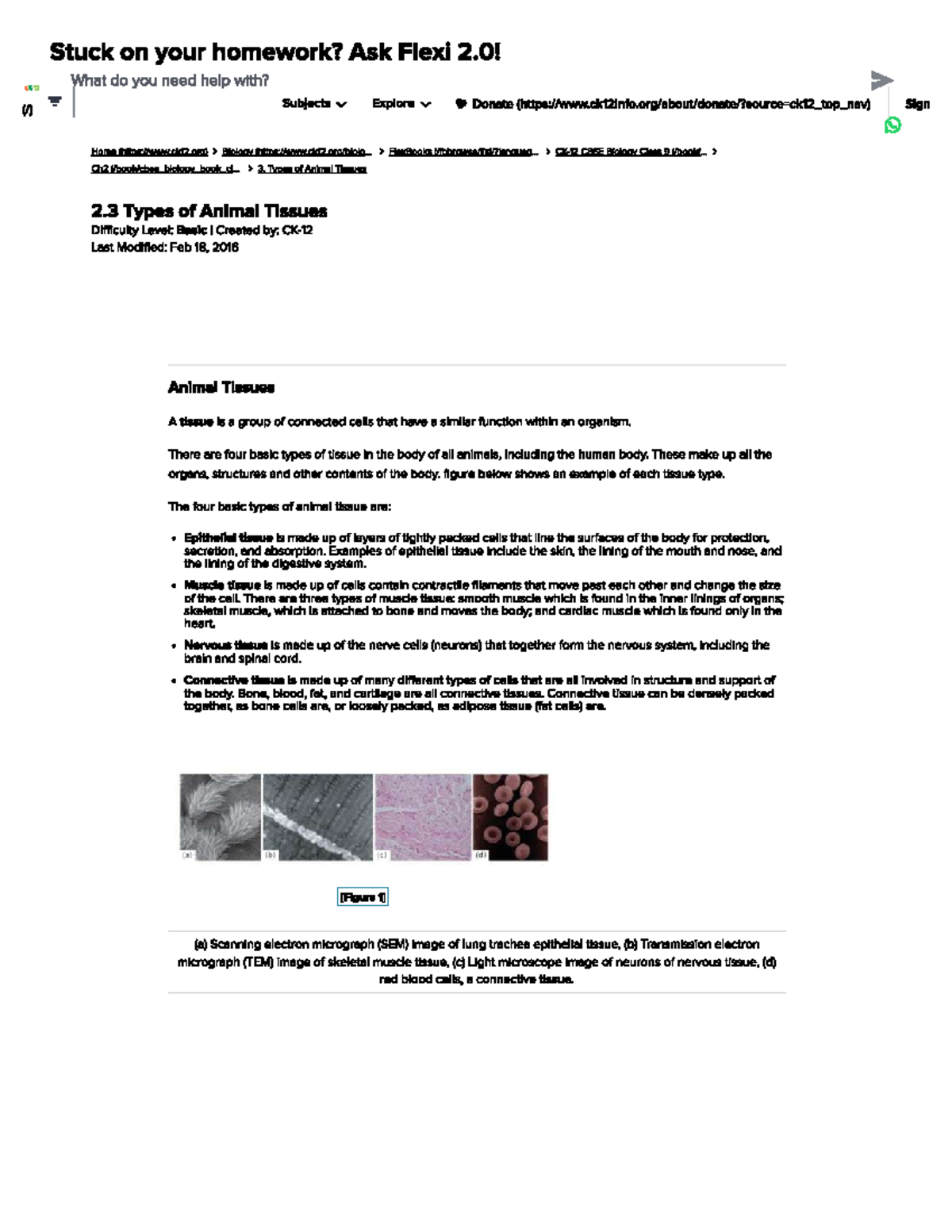 Genzoo Tissues - Stuck on your homework? Ask Flexi 2! What do you need ...