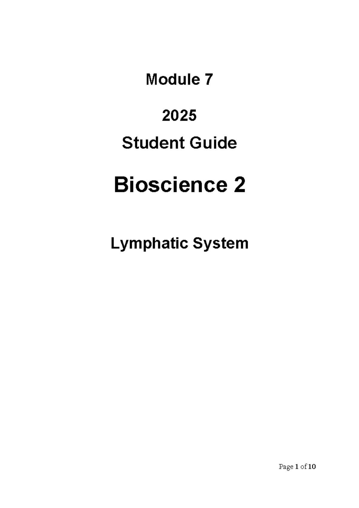 Module 7 - 2025 Student Guide: Lymphatic System Overview - Studocu