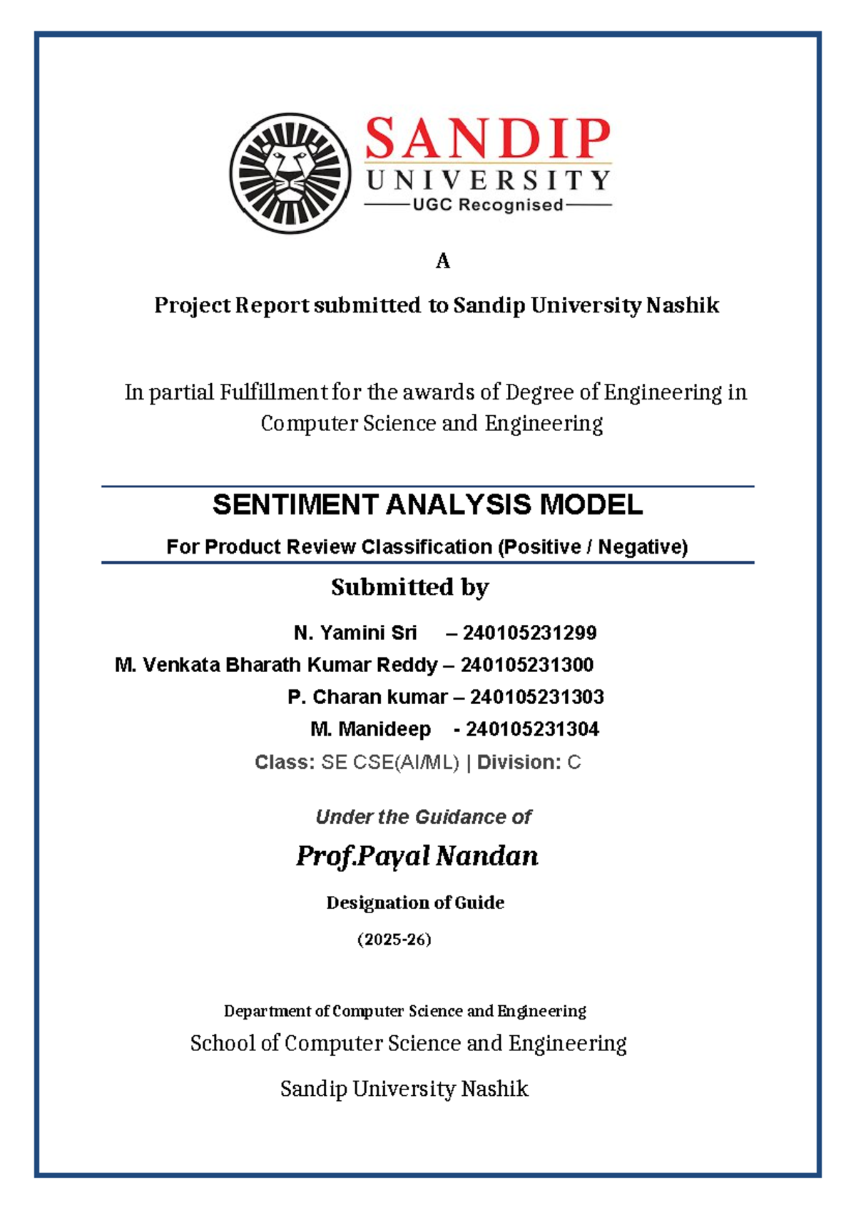 Sentiment Analysis Model for Product Review Classification - SE Project ...