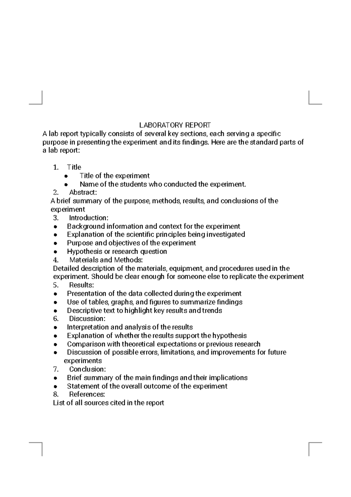 Lab Report Guide - Key Sections Explained (Labrep) - Studocu