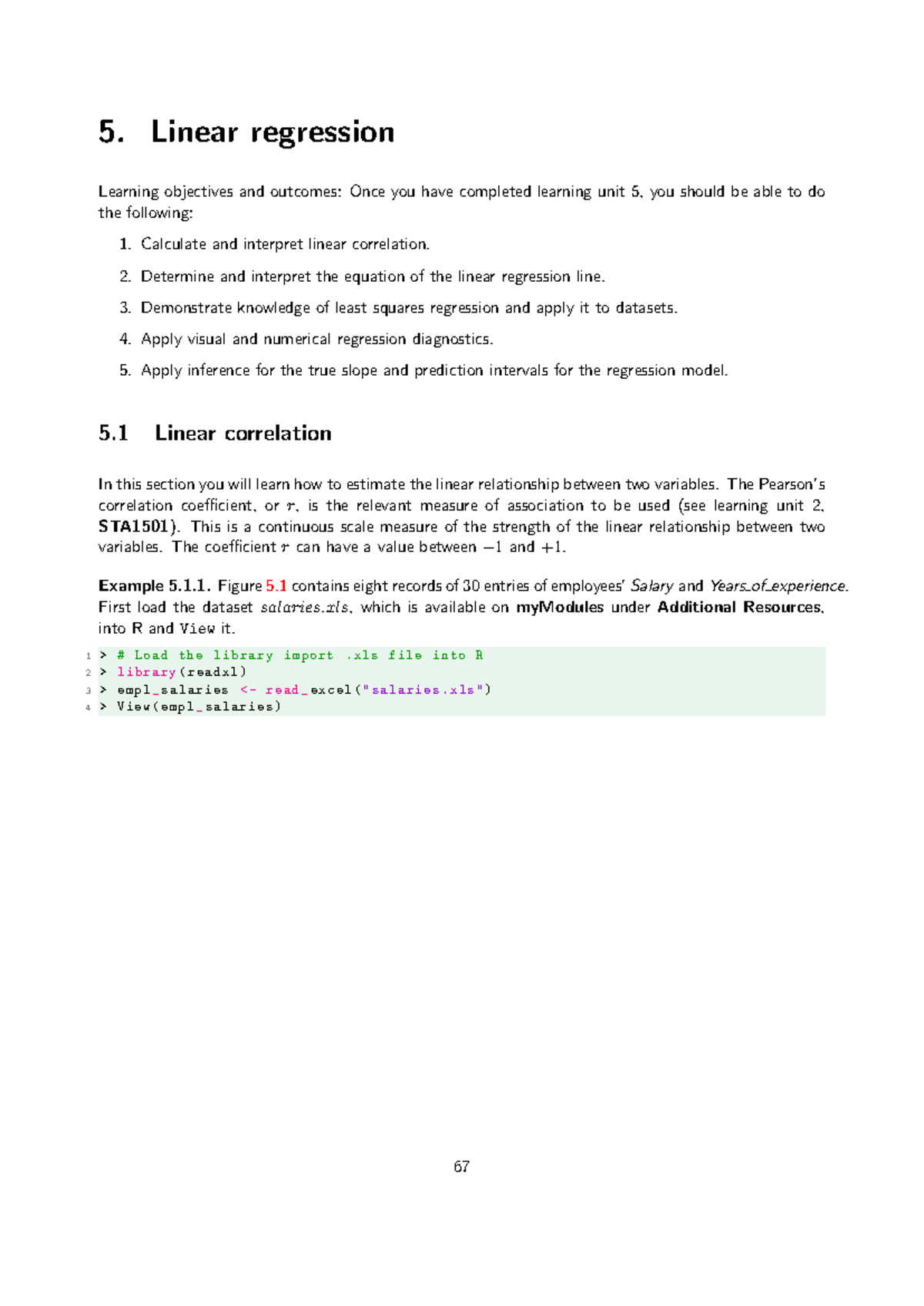 DSC2608 Learning Unit 5: Linear Regression Concepts and Applications ...
