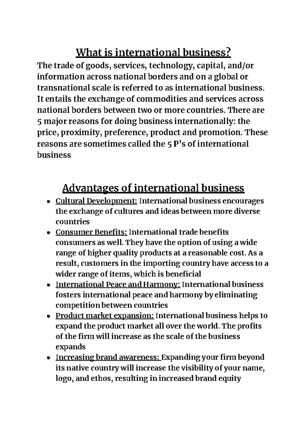 What is international business - It entails the exchange of commodities ...