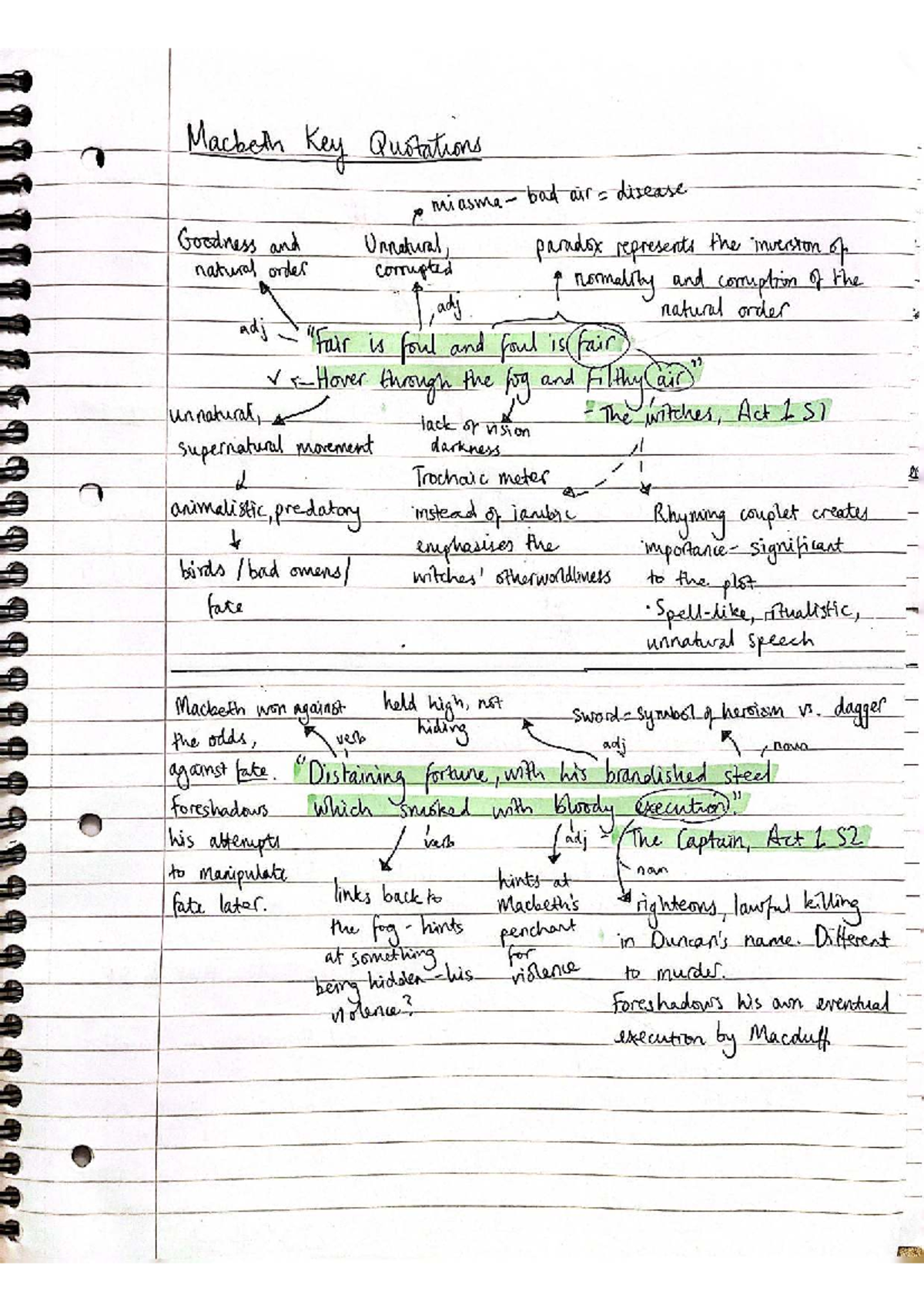 2023 Macbeth Quotations: Key Lines and Analysis for Exam Prep - Studocu
