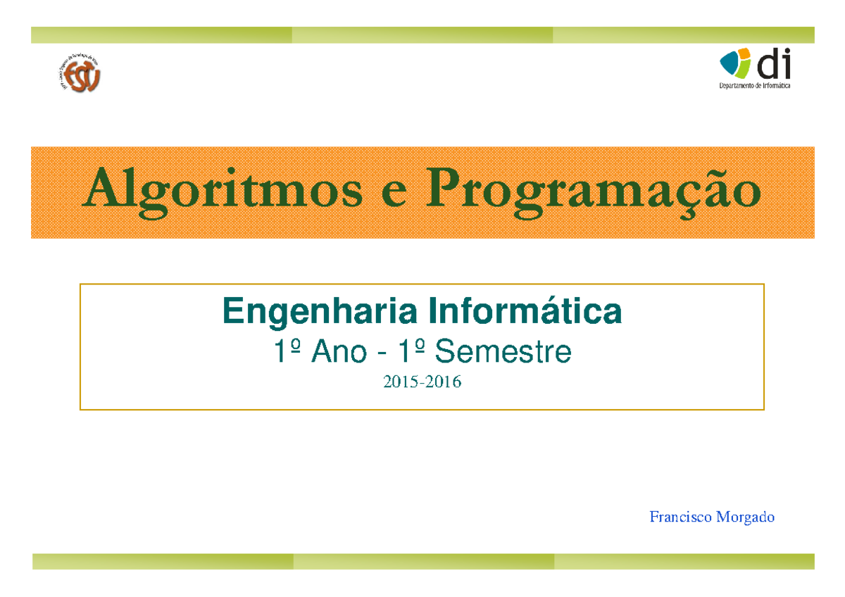 2b Programacao Linguagem C - Ciclos Funções - Algoritmos e Programação ...