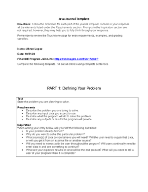Java Script Touch Stone - JAVA Final Project Sample Submission Name ...