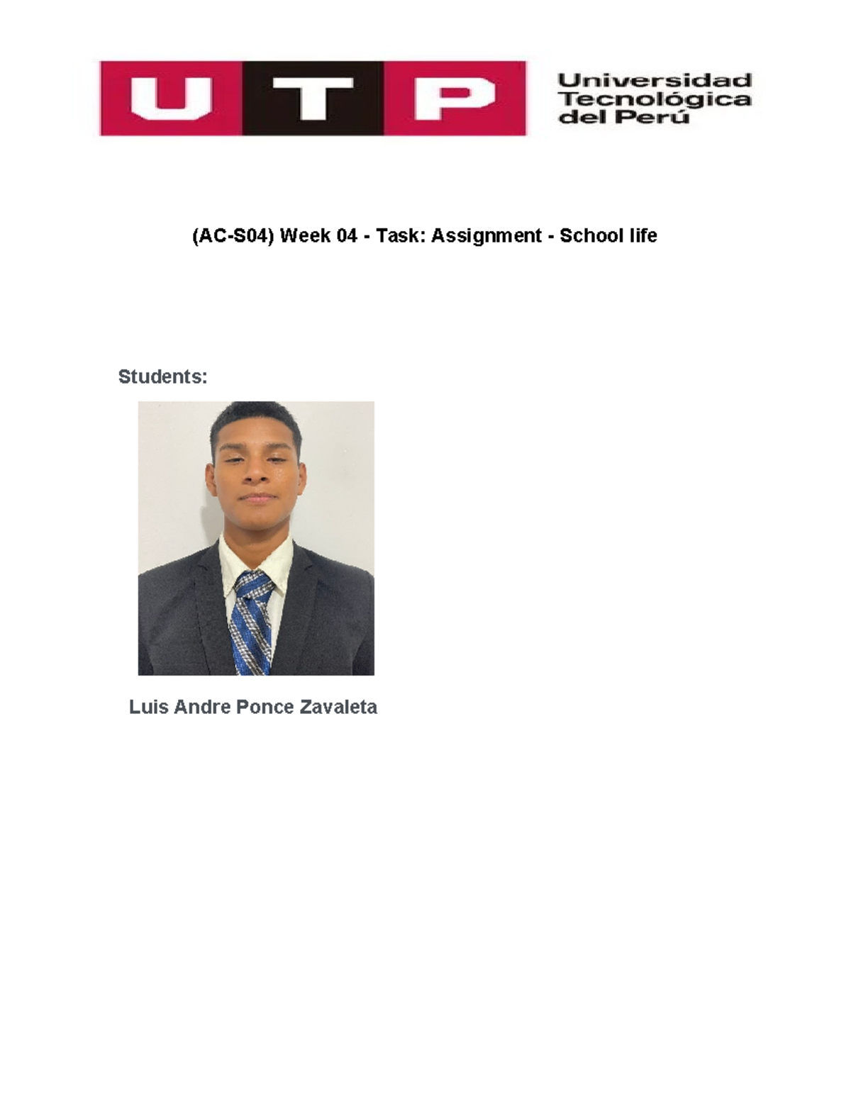 Week 04 Task: Assignment on Luis Ponce - The Popular Student - Studocu