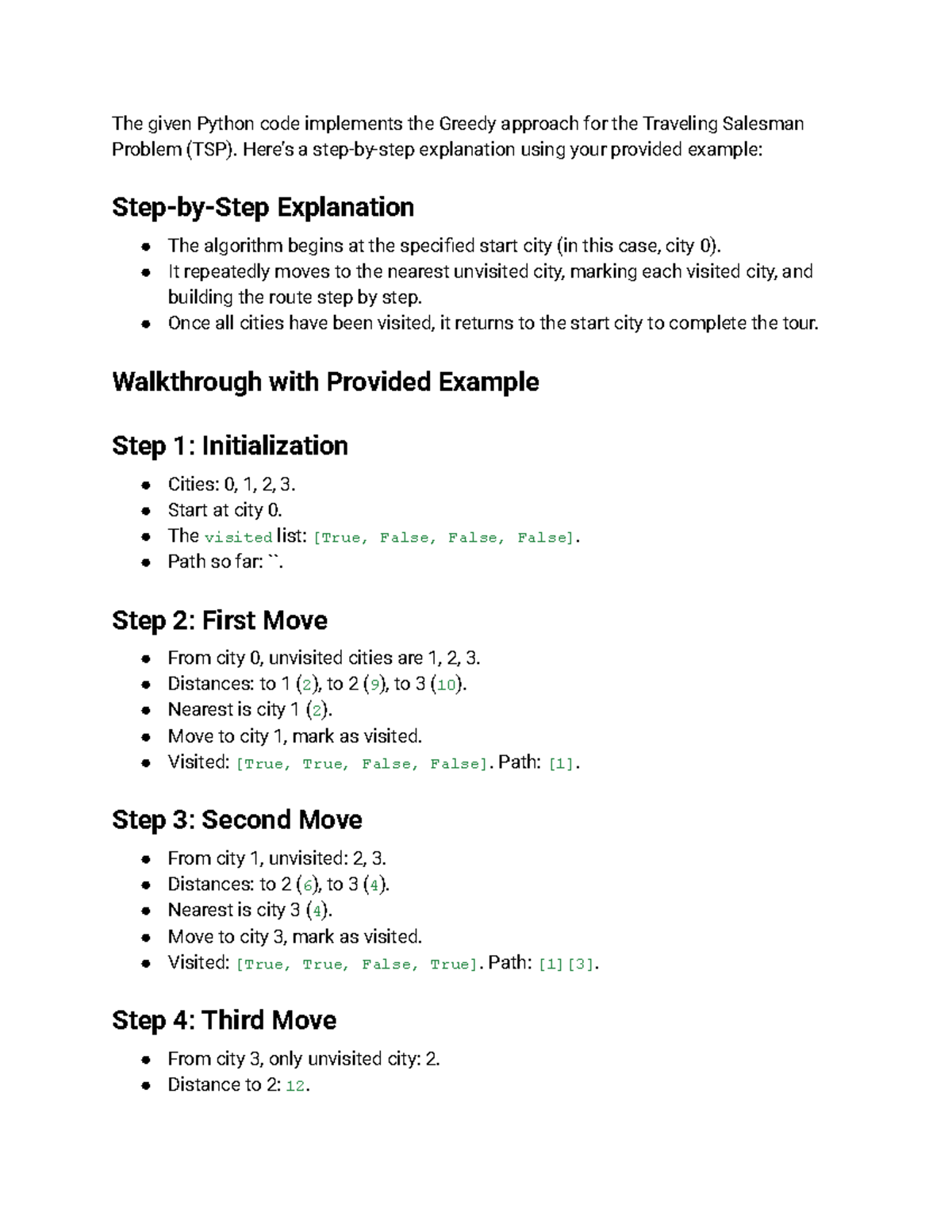 TSP Algorithm: Greedy Approach Explained with Example - Studocu