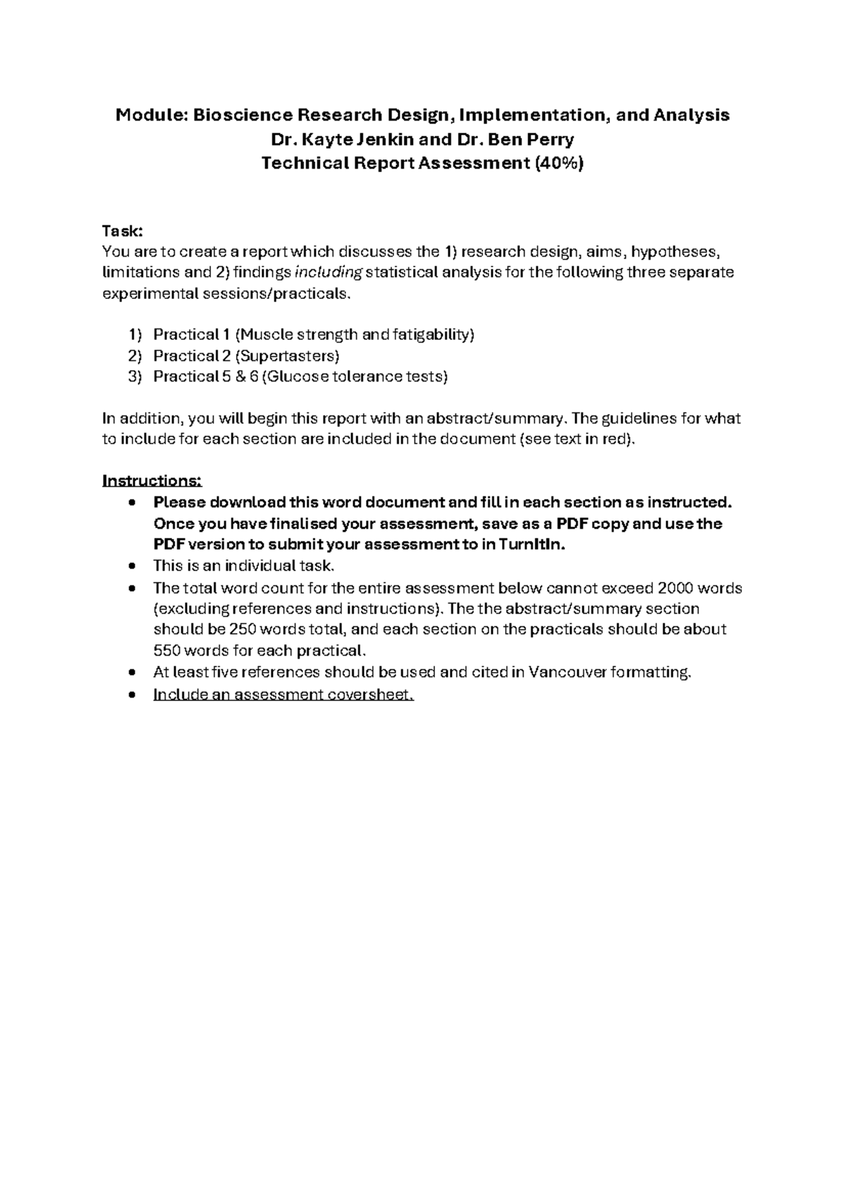 NATS3055 Technical Report: Bioscience Research Design & Analysis - Studocu