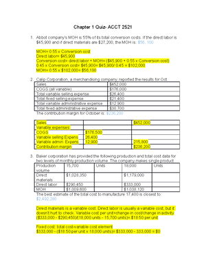 [Solved] The following information applies to the questions displayed - Managerial Accounting ...